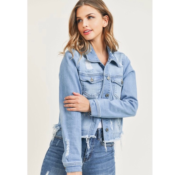 Risen Jeans | Jackets & Coats | Nwt Distressed Vintage Frayed Hem ...